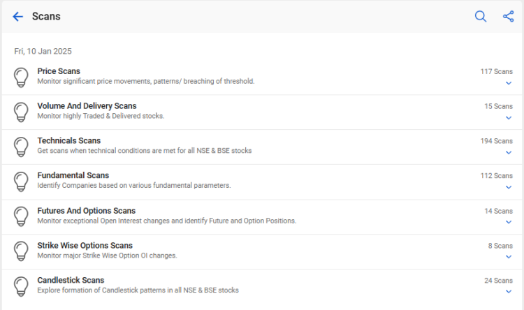 Types Of Scans In StockEdge