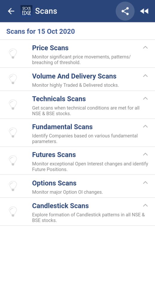 Types Of Scans In StockEdge | SE Blog